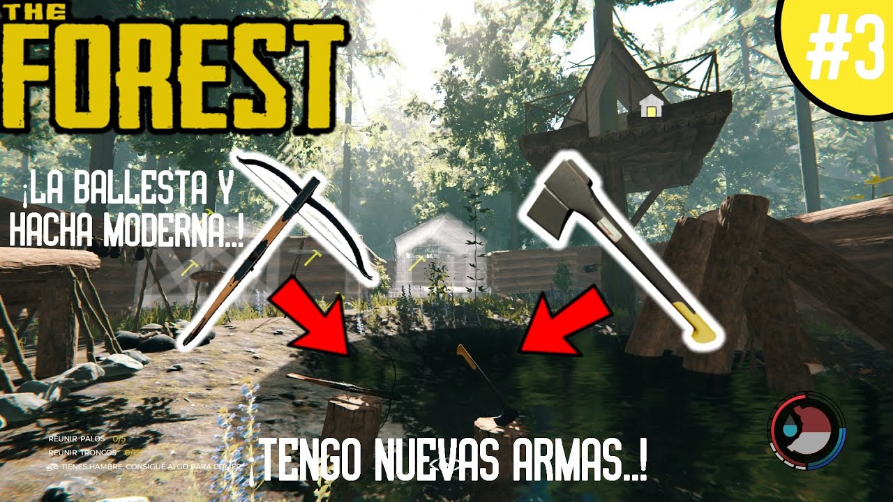 COMO ENCONTRAR LA BALLESTA Y EL HACHA MODERNA | THE FOREST - YouTube