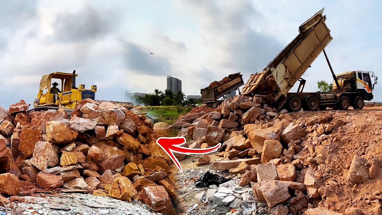 Part 5| Showing Making New Filling, Leveling Mighty Bulldozer Pushing ...