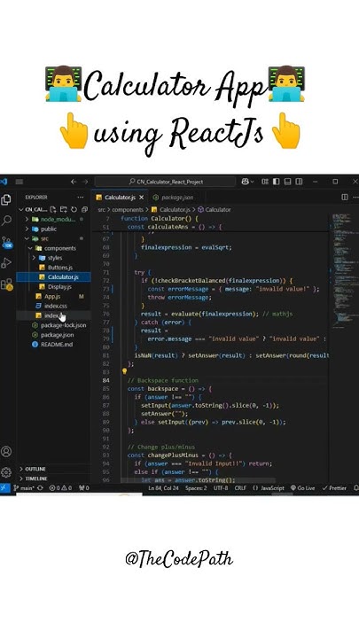 How to create a fully functional calculator using React.js! #coding #javascriptdev #programming ...