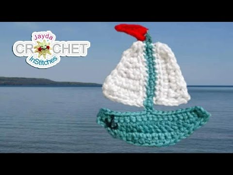 Little Sailboat Applique - Crochet Pattern & Tutorial - YouTube