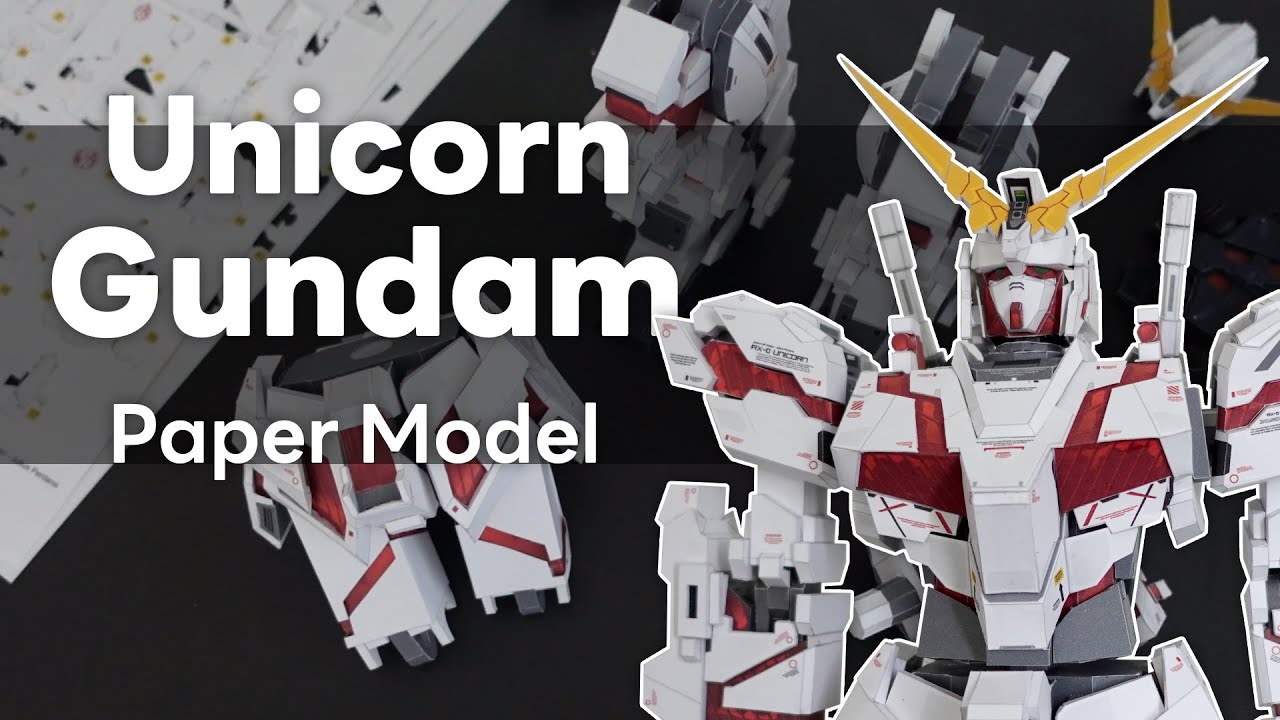Unicorn Gundam paper model - YouTube