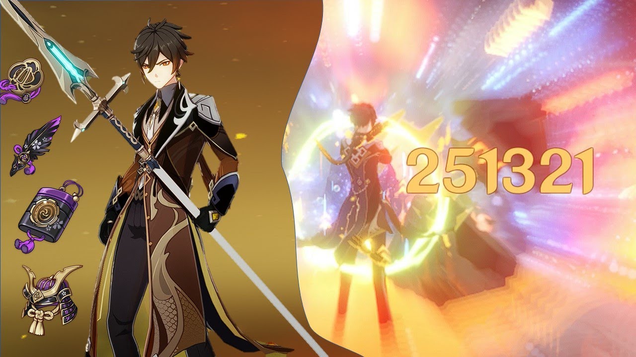 Favonius Lance Zhongli C0 4 Emblem Insane Damage - Genshin Impact - YouTube