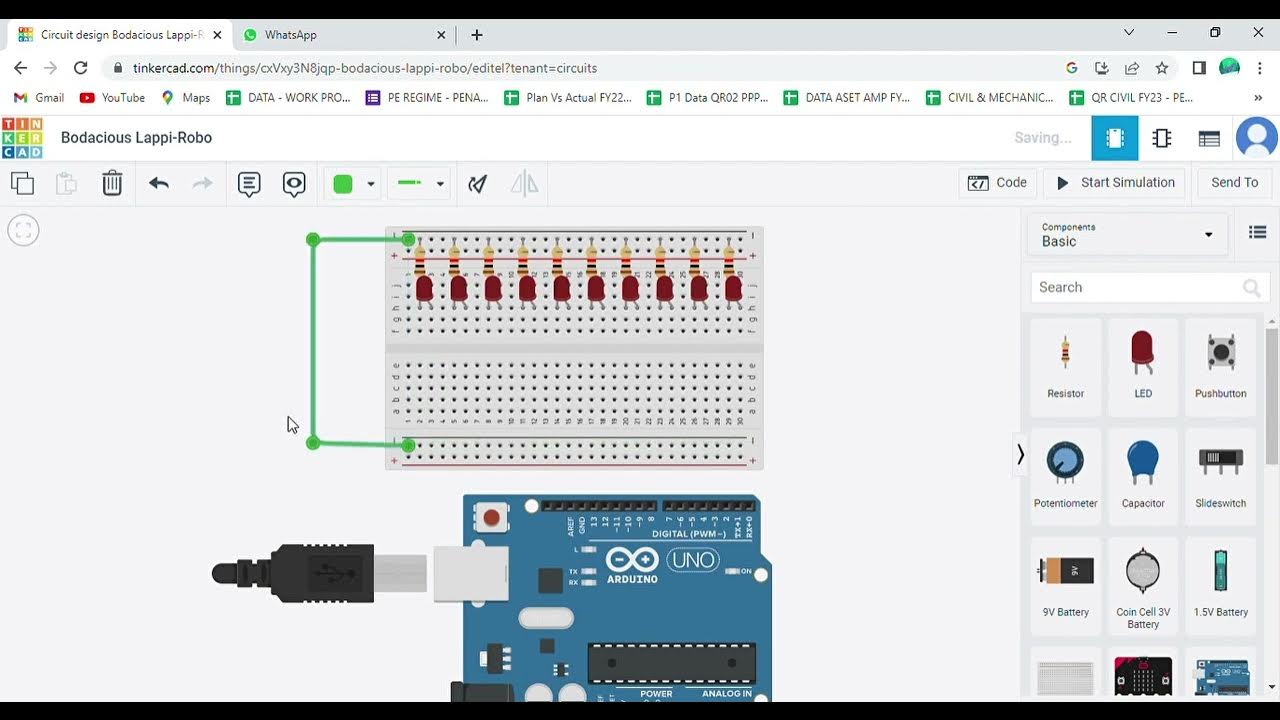 Blinking lights. How to do LED blink lights using Arduino Uno in thinkercad. - YouTube
