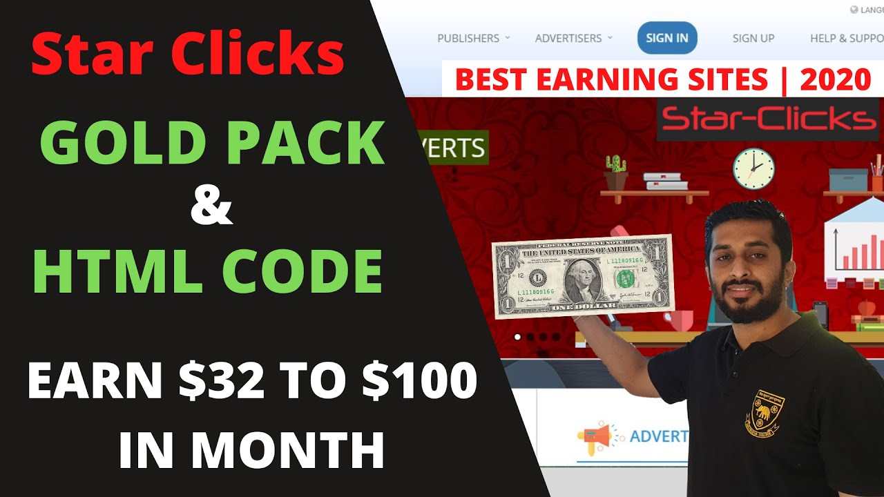 Star Clicks : How to use HTML CODE & Gold package (Earn E Money $32 to ...