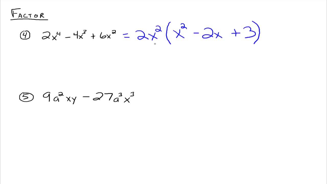 Factoring - The Greatest Common Factor - YouTube