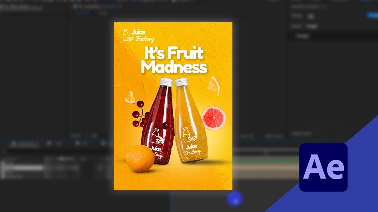 Fresh Fruit Orange Juice animation in After Effects - YouTube