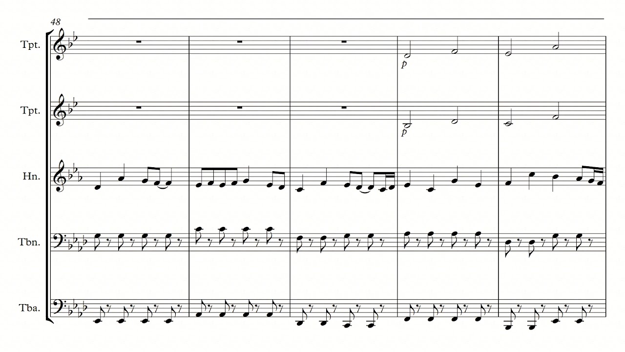 Detective Conan Main theme for Brass Quintet sheet music โน้ตเพลงยอดนัก ...