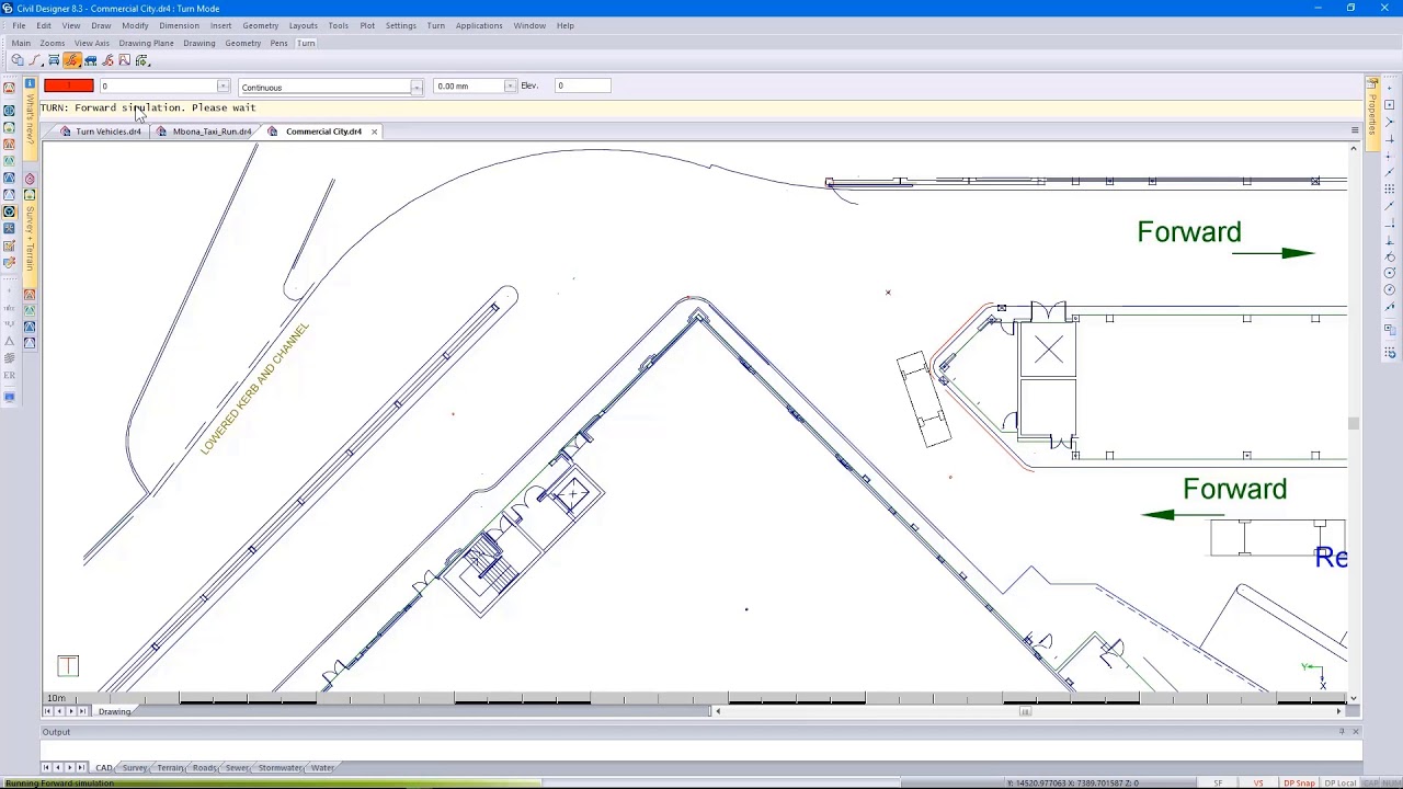 CIVIL DESIGNER FAQ - Turn module - run dynamic simulation - YouTube
