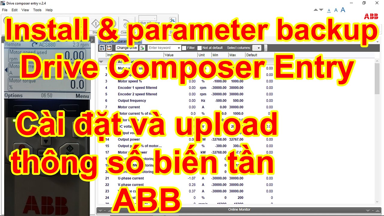 Drive Composer Entry 2.4 : Install & Parameter backup. Cài đặt và ...