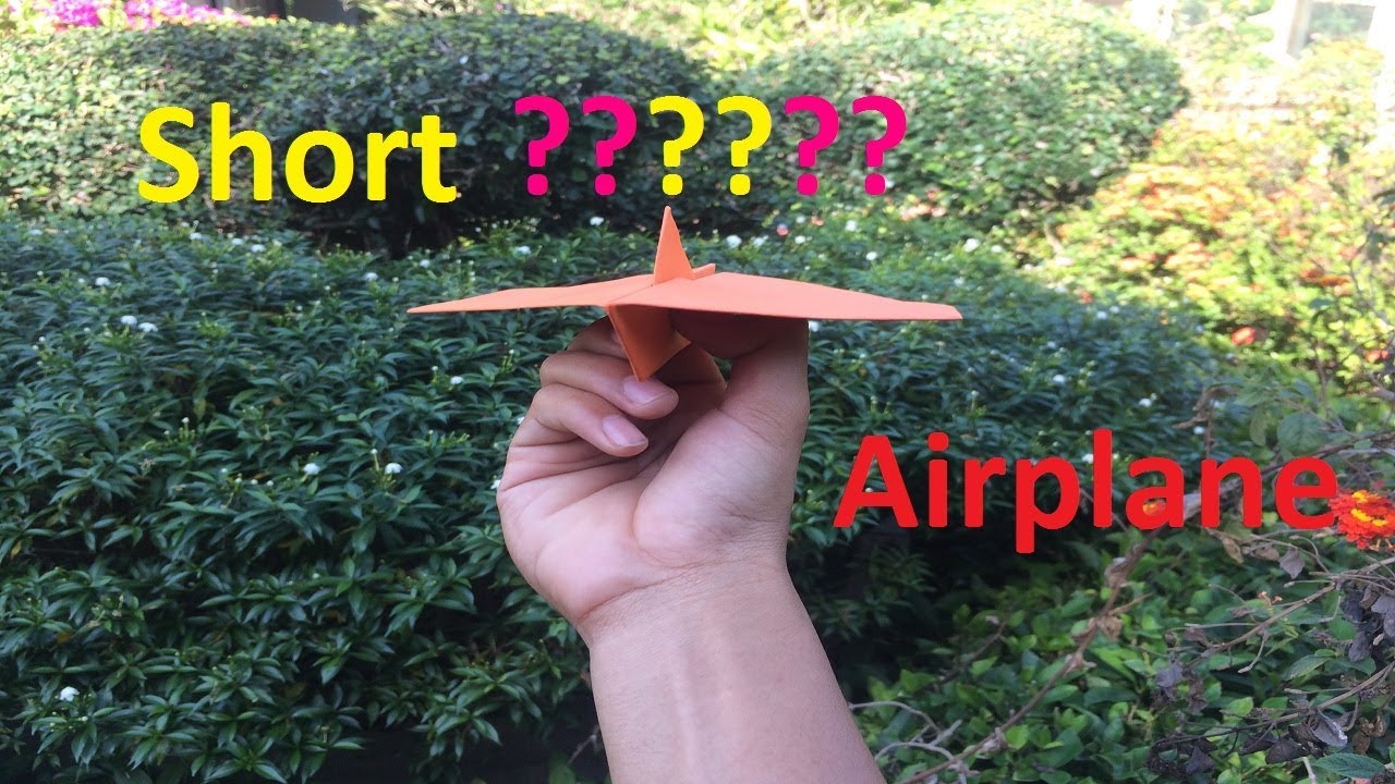 Origami Easy and Short Plane - How to make a paper short airplane - YouTube