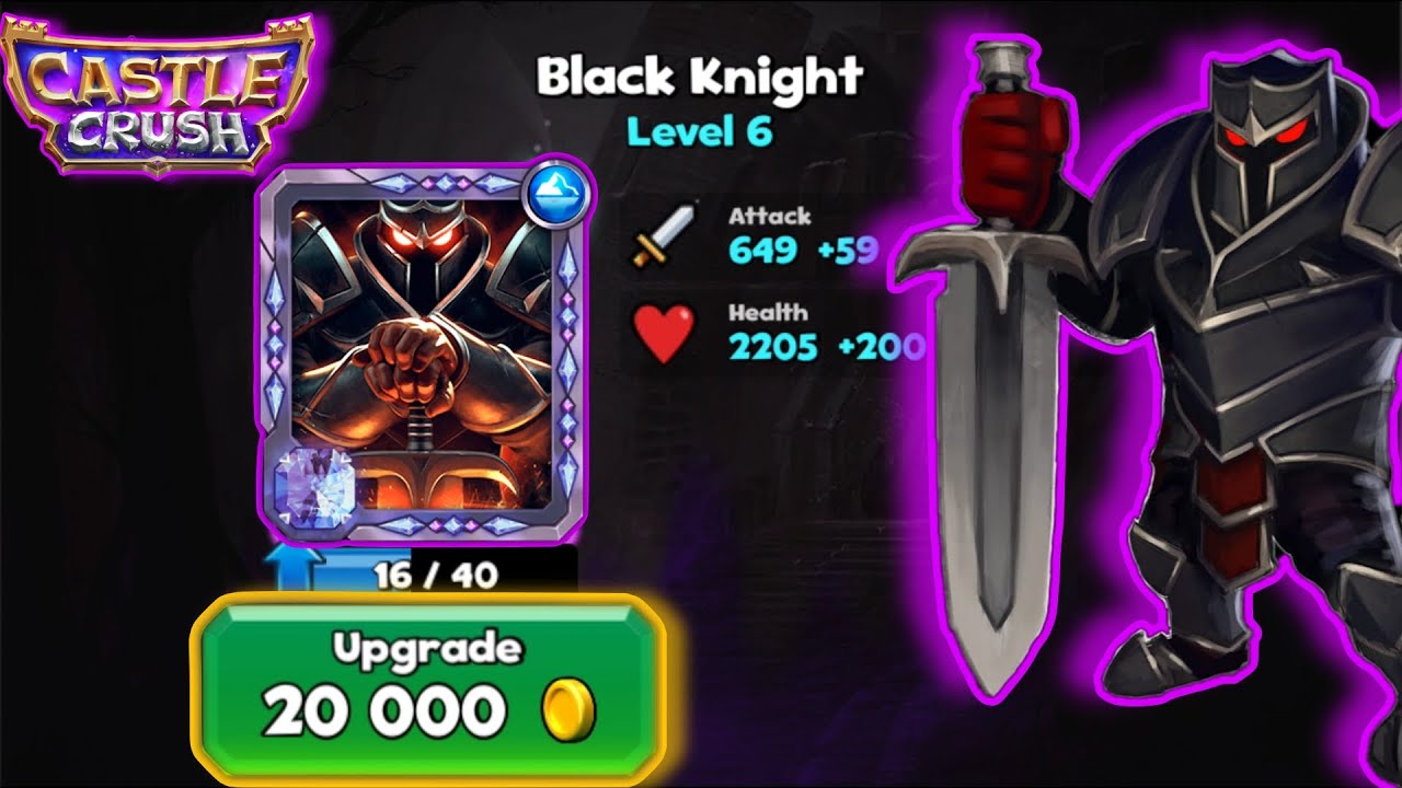 Black Knight Level 6 Upgraded 🔥 Castle Crush | Grand master | Castle ...