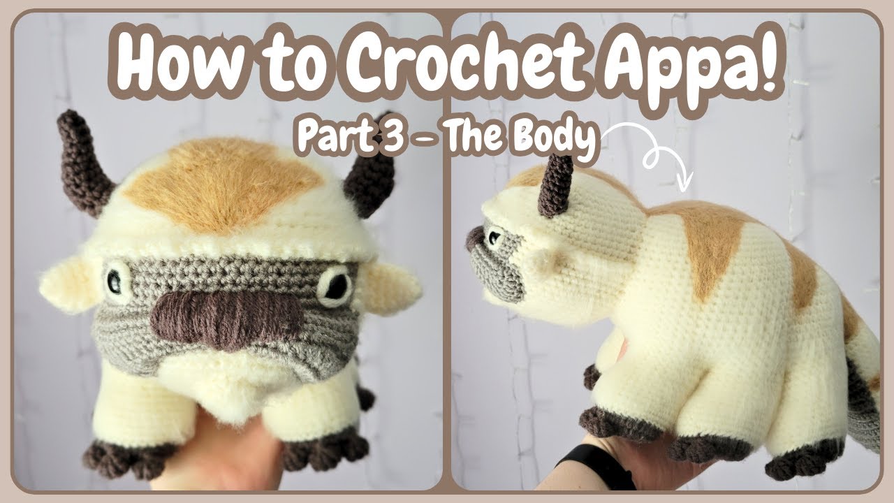 How to Crochet a Flying Bison - Part 3 of 8 - The Body! - YouTube
