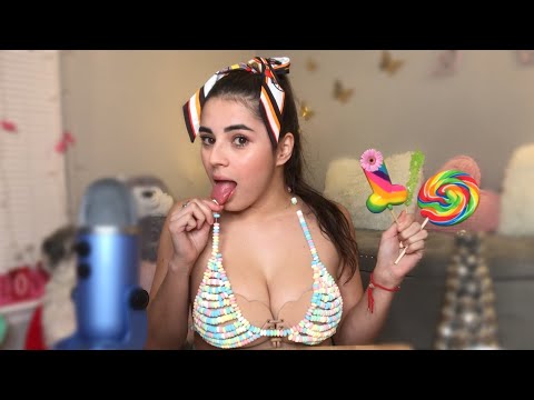 Sostén de dulces y chupando paletas ASMR🎙 /Yolany💖