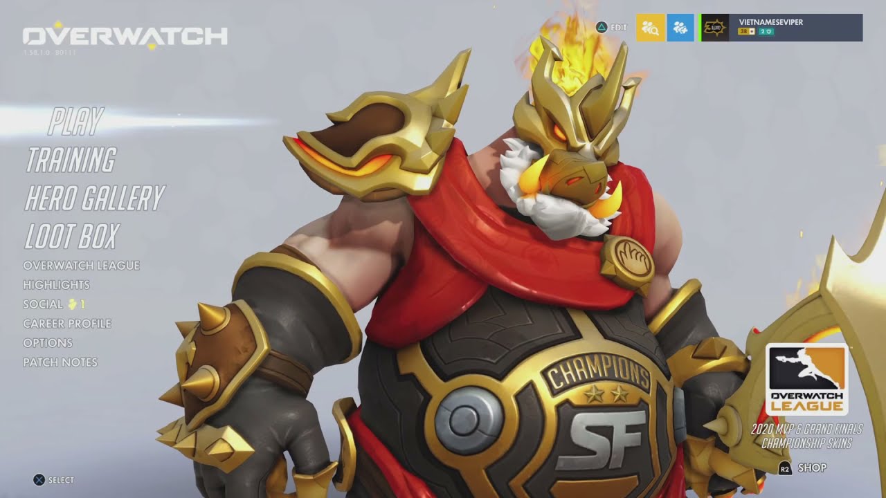 Overwatch Roadhog Midas San Francisco Shock Skin Showcase - YouTube