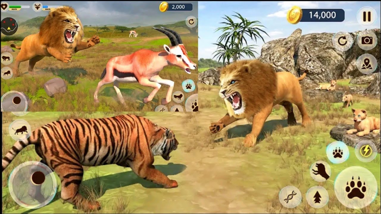 Lion Games: Animal Simulator 3D - Android #gameplay - YouTube