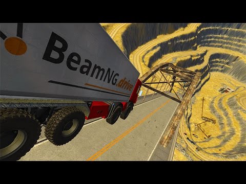Open Cut Mine Bridge Jumping BeamNG drive - YouTube