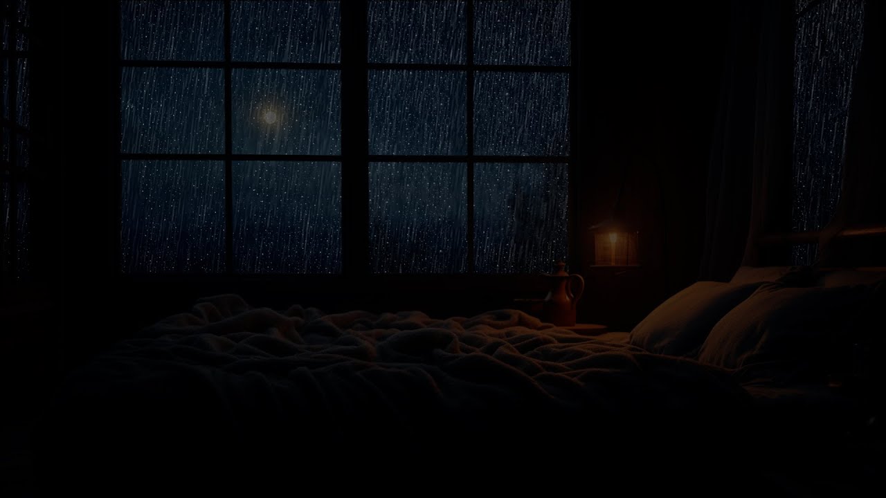 Cozy Bedroom with Rainy Night City View - Relax and Sleep for 3 Hours ...