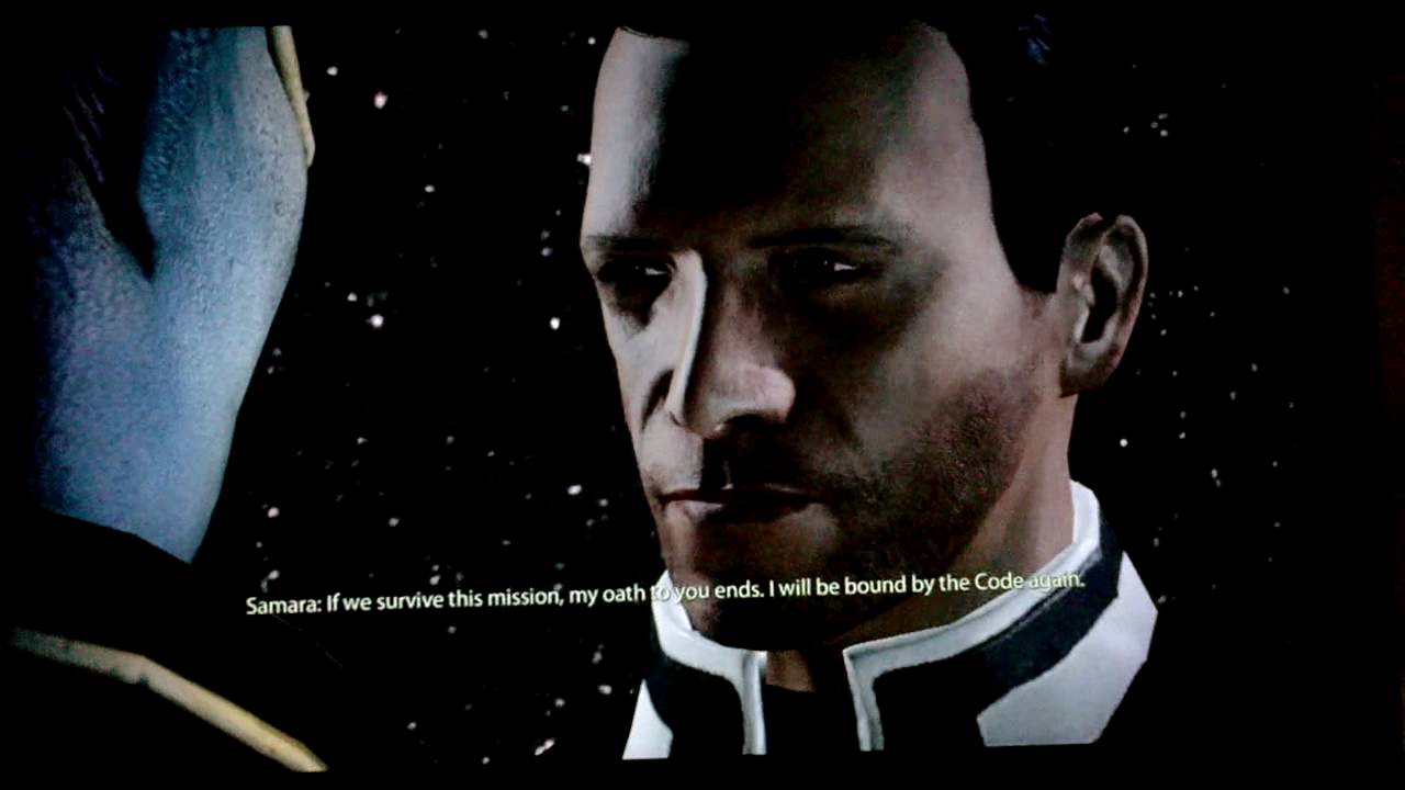 Mass Effect 2 - Male Shepard Romancing Samara - PLEASE! - YouTube