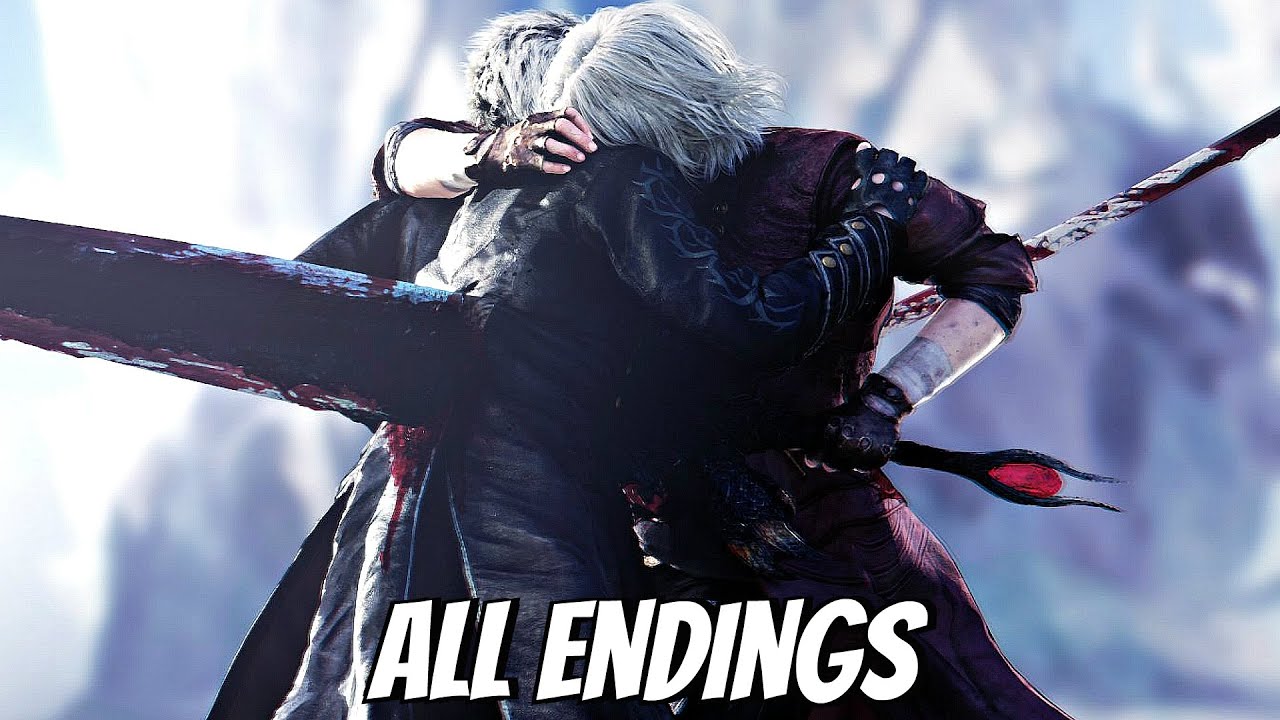 Devil May Cry 5 ALL ENDINGS PS5 Pro Remaster (4K 60FPS) DMC5 Special ...