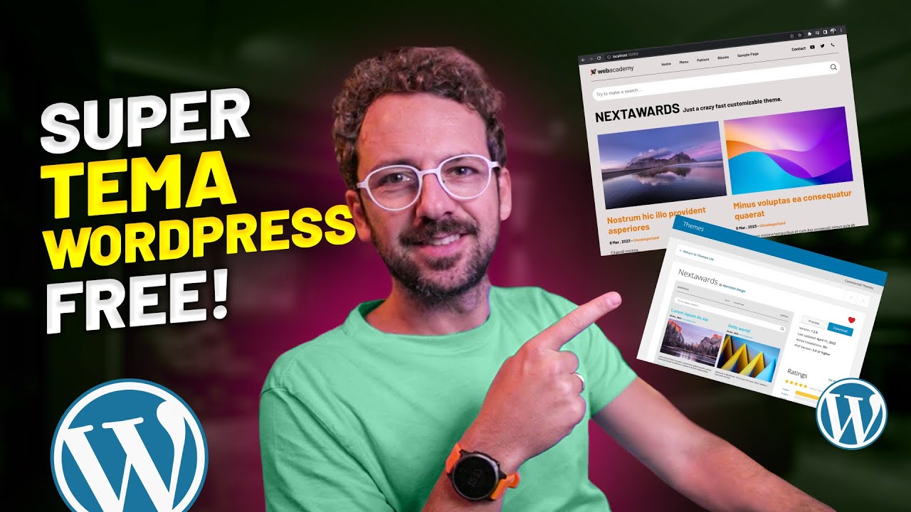 Tema WordPress SUPER e FREE! Per siti Professionali Veloci e Leggeri (Nextawards) - YouTube