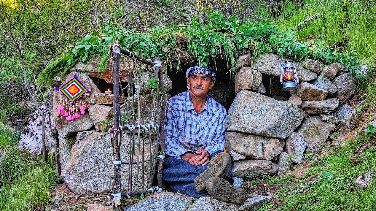 Rustic Outdoor Living: Building a Shelter with Rocks and Cooking Food ...