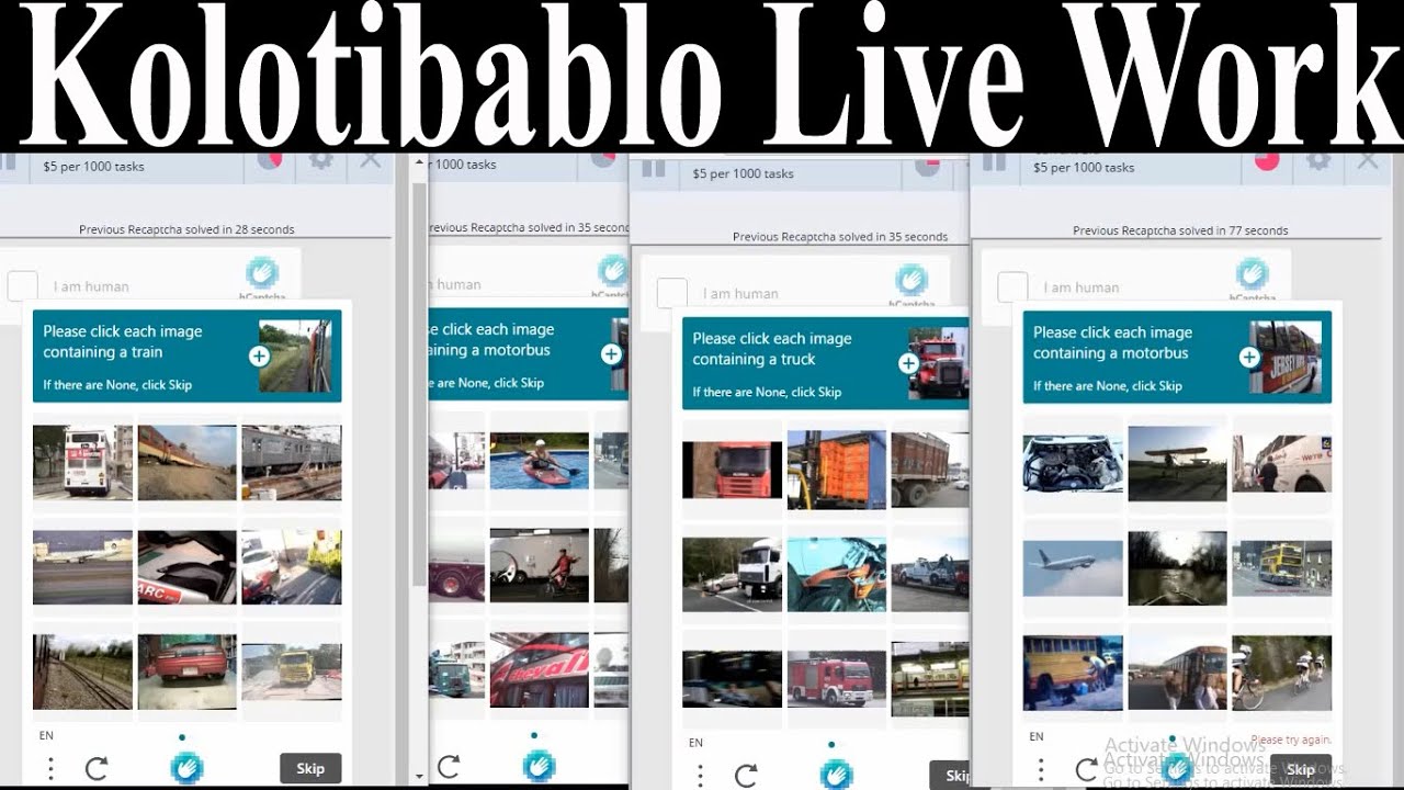 Unlimited H Captcha 5$ Rate Kolotibablo || Kolotibablo Live Work ...