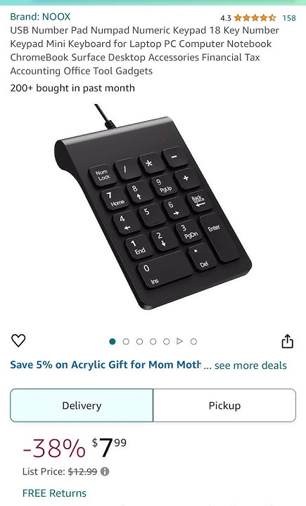 38 % off USB Number Pad Numpad Numeric Keypad 18 Key Number Keypad Mini Keyboard for Laptop PC ...