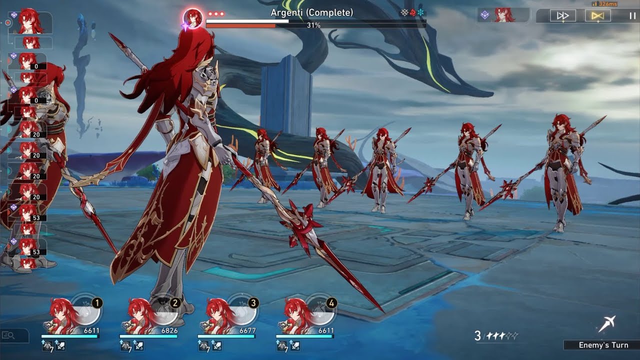 Hail Idrila! 4 Argenti Duplicate Team Showcase Vs 5 Argenti | Honkai ...