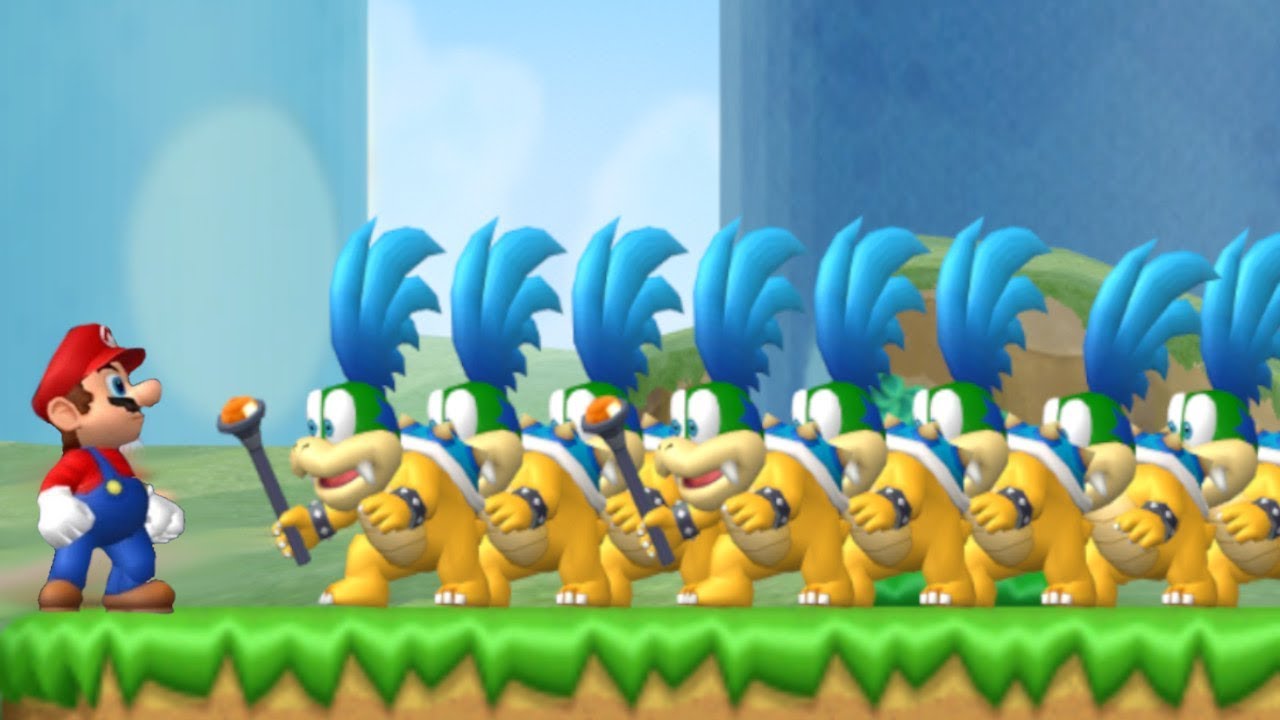 Can Mario Beat 999 Larry´s In New Super Mario Bros. Wii - YouTube