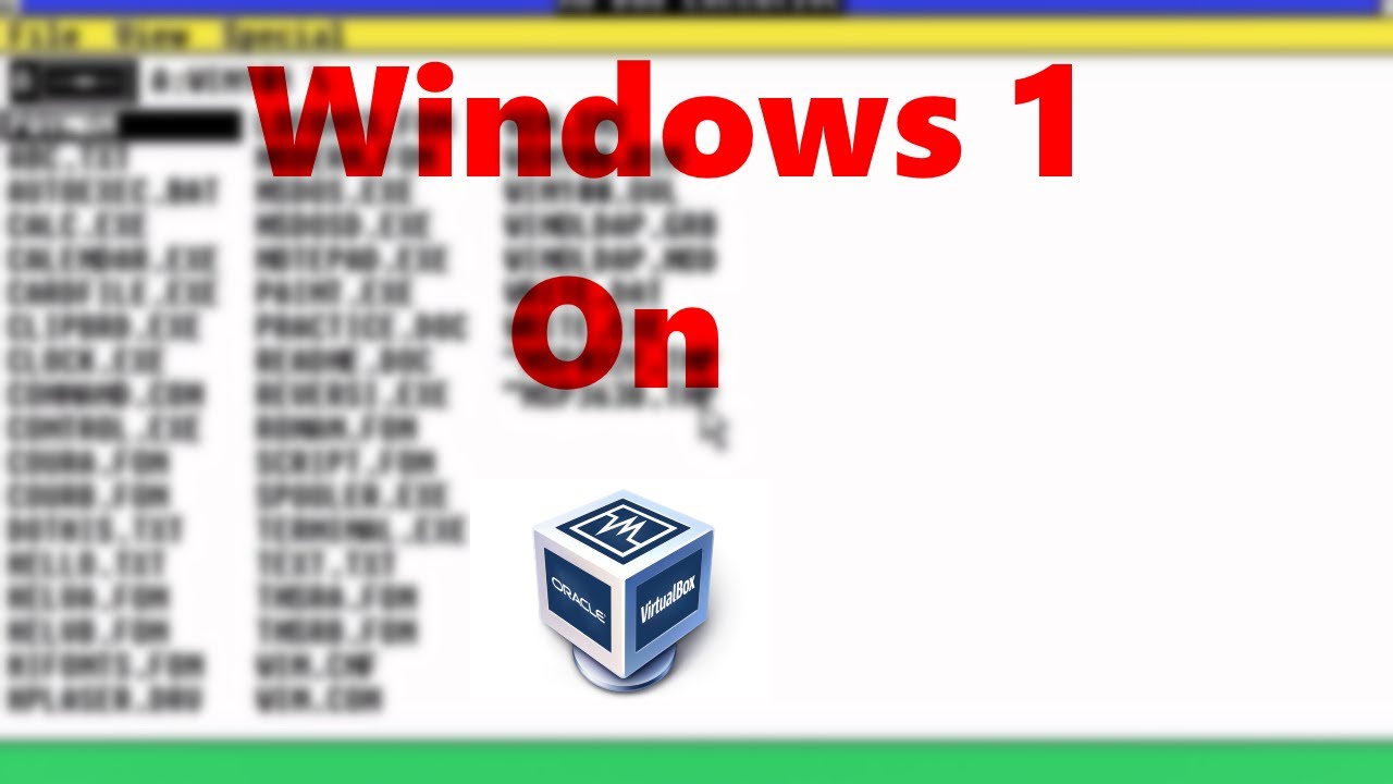 How to run Windows 1 in Virtualbox - YouTube
