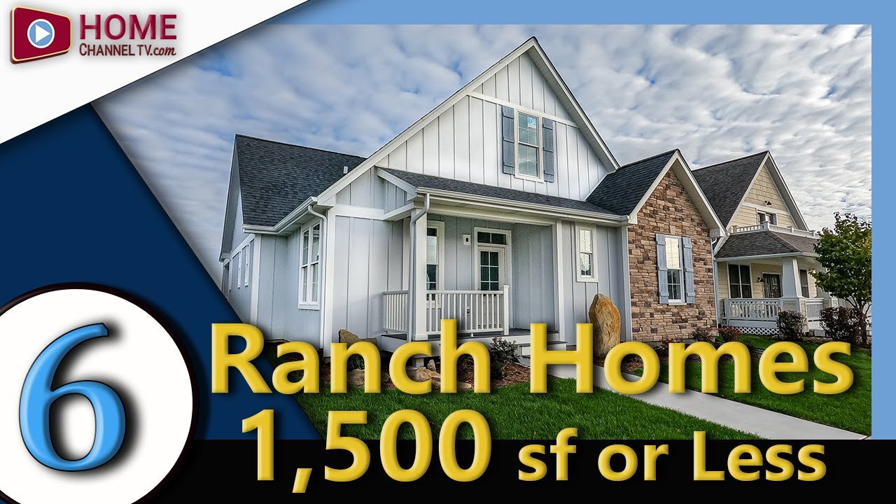 6 Beautiful RANCH HOME DESIGNS around 1500 Sq. Ft. - YouTube
