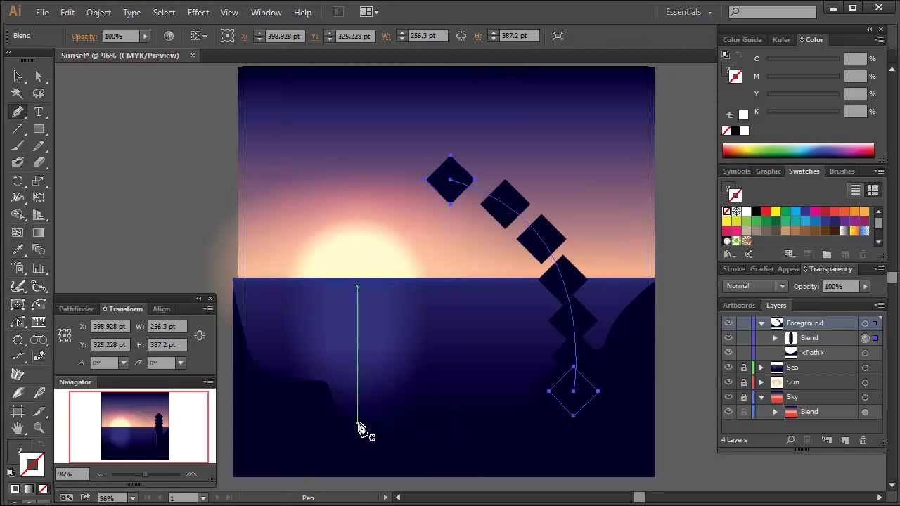 Create A Sunset Scene Using The Blend Tool In Illustrator YouTube Create A Sunset Scene Using The Blend Tool In Illustrator YouTube