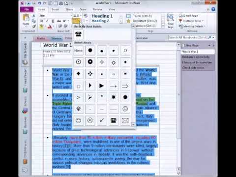 OneNote 2010: Formatting text - YouTube