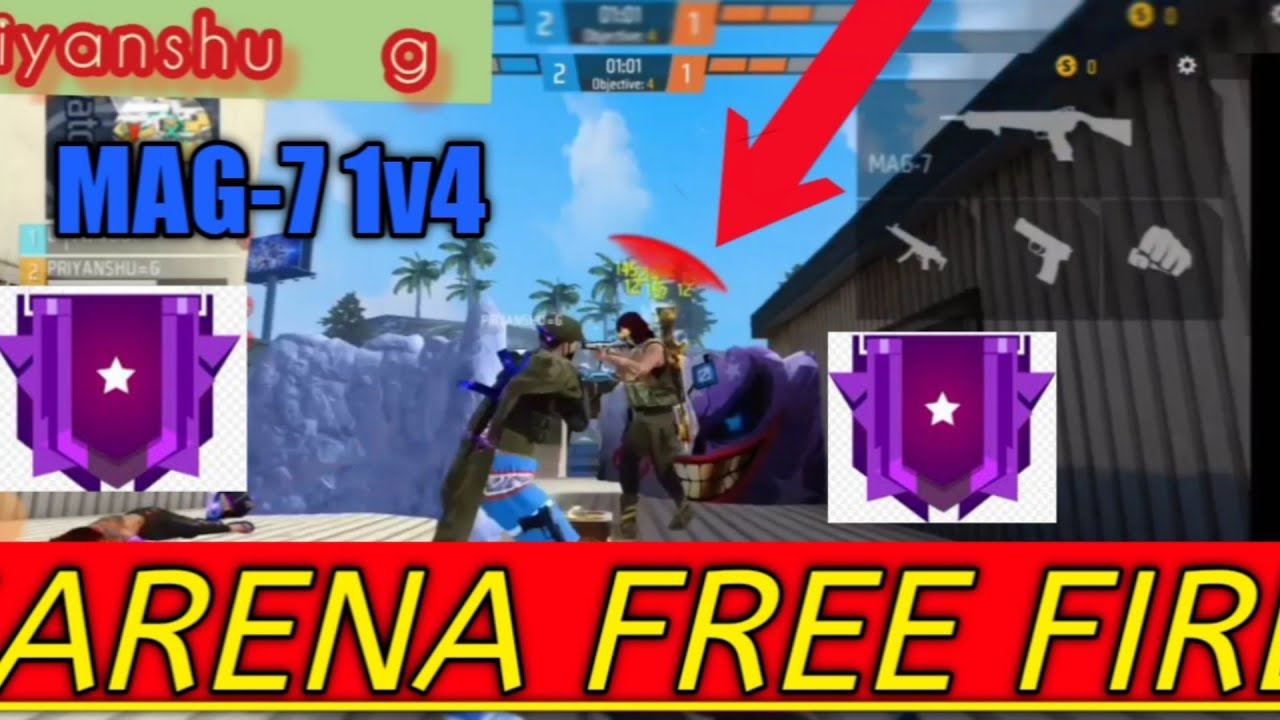 Garena free fire MAG-7 1v4 - YouTube