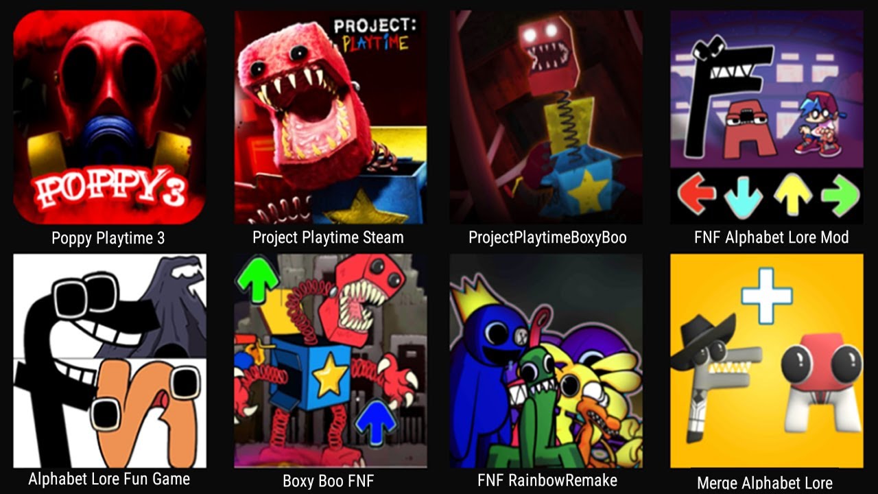 Project Playtime Mobile,FNF Alphabet Lore,Boxy Boo FNF,FNF Rainbow ...