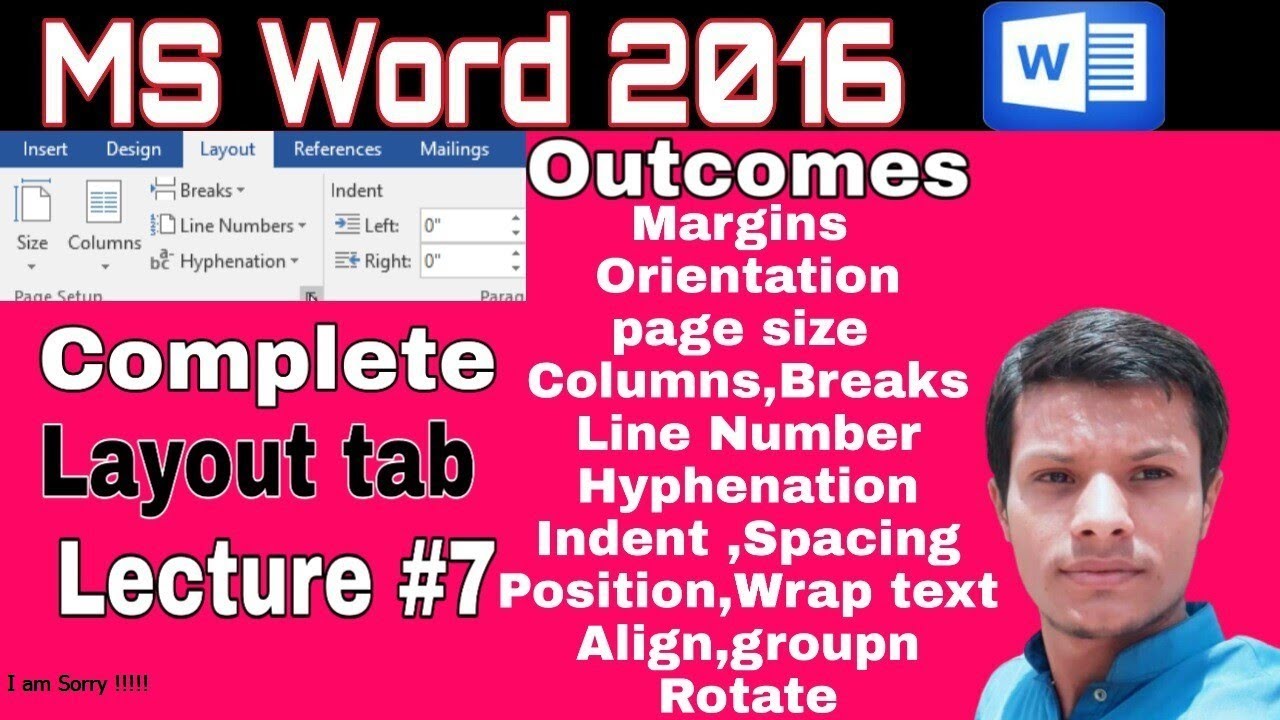 ms word 2016 complete layout tab in Urdu/Hindi | layout tab complete of ...