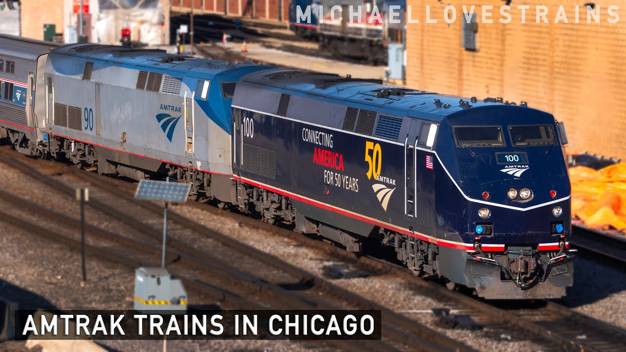 Amtrak Train Operations in Downtown Chicago - YouTube