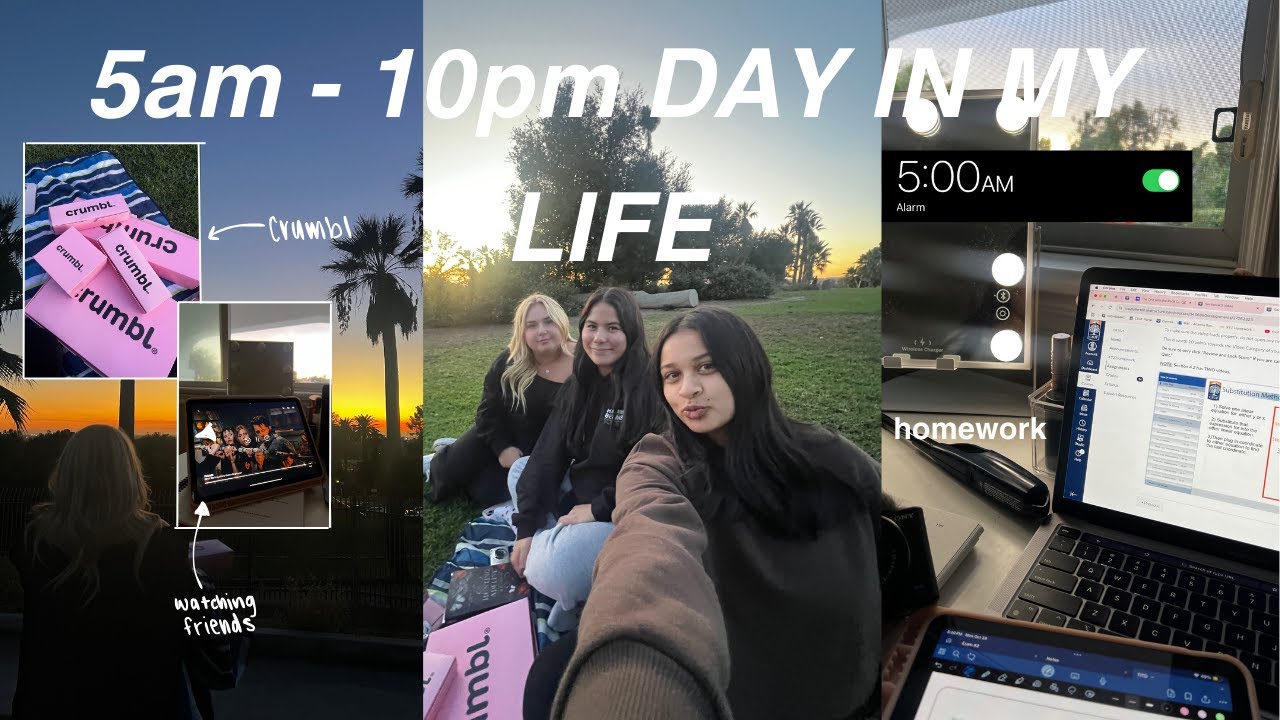 5am - 10pm day in my life as a freshman in college - YouTube
