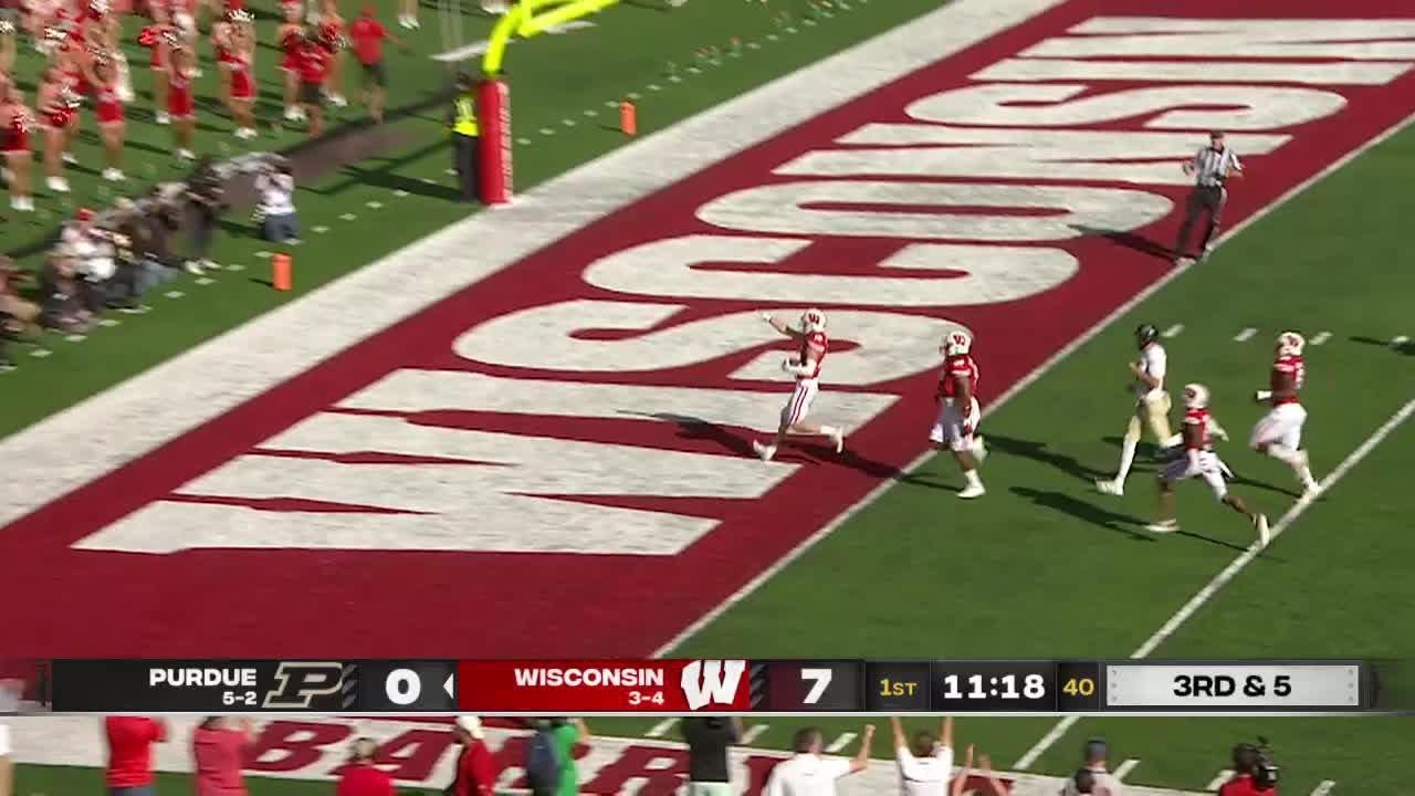 Wisconsin S John Torchio Pick-6 vs. Purdue | Big Ten Football - YouTube