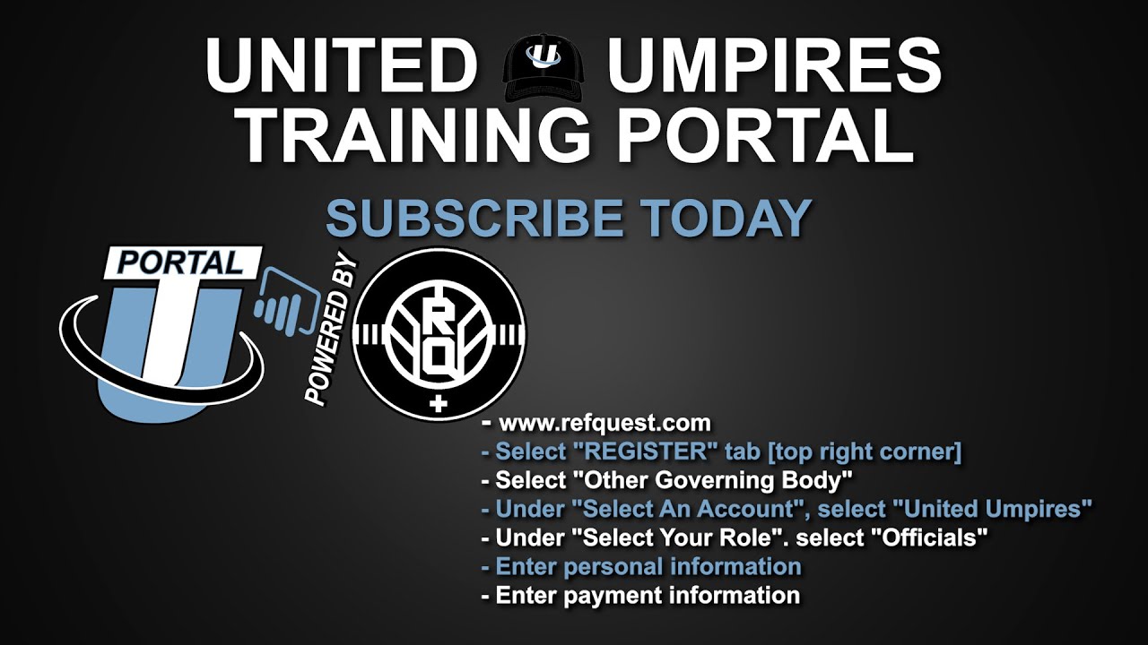 United Umpires Training Portal Powered By RefQuest Plus - YouTube