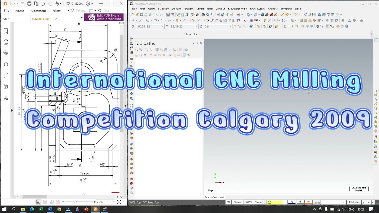 Mastercam X9 | 2D Drawing | World Skills Competion 2009 Calgary - YouTube