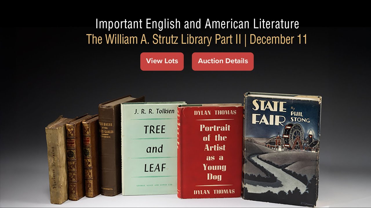 LIVE: The William A. Strutz Library, Part II, Rare Books Signature ...