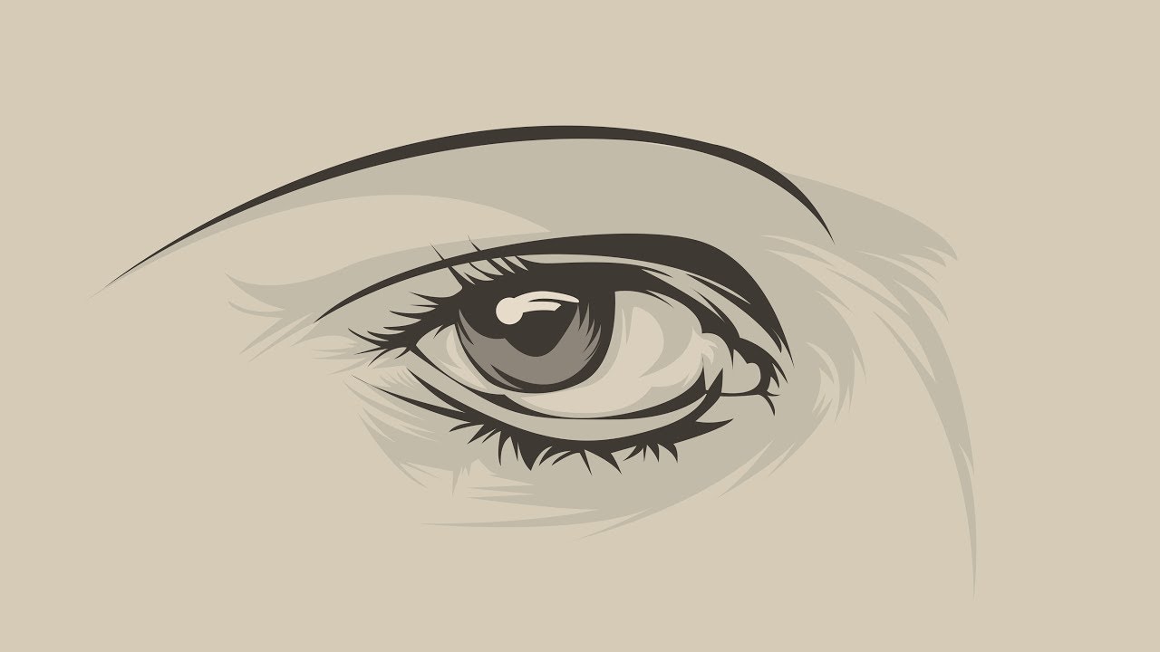 How to Draw Vector EYE - Adobe Illustrator Tutorial - YouTube