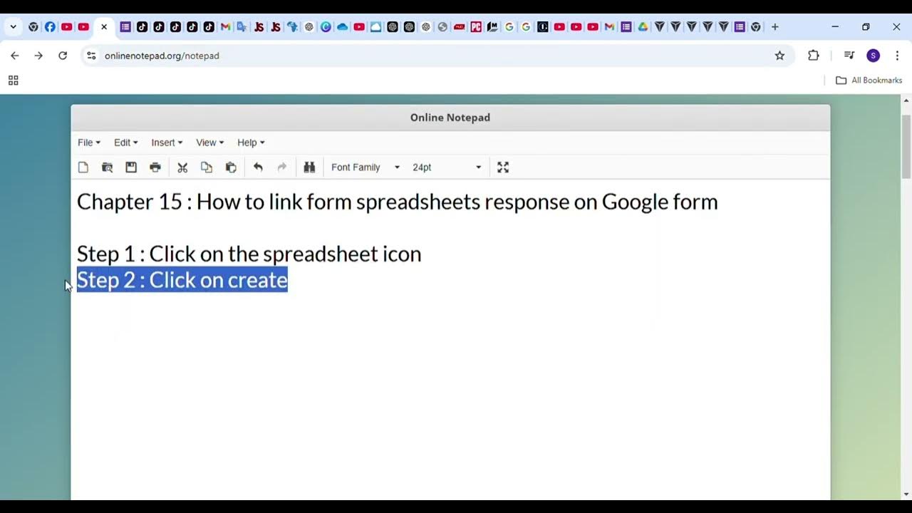 Chapter15 How to link form to spreadsheets response on Google form ...
