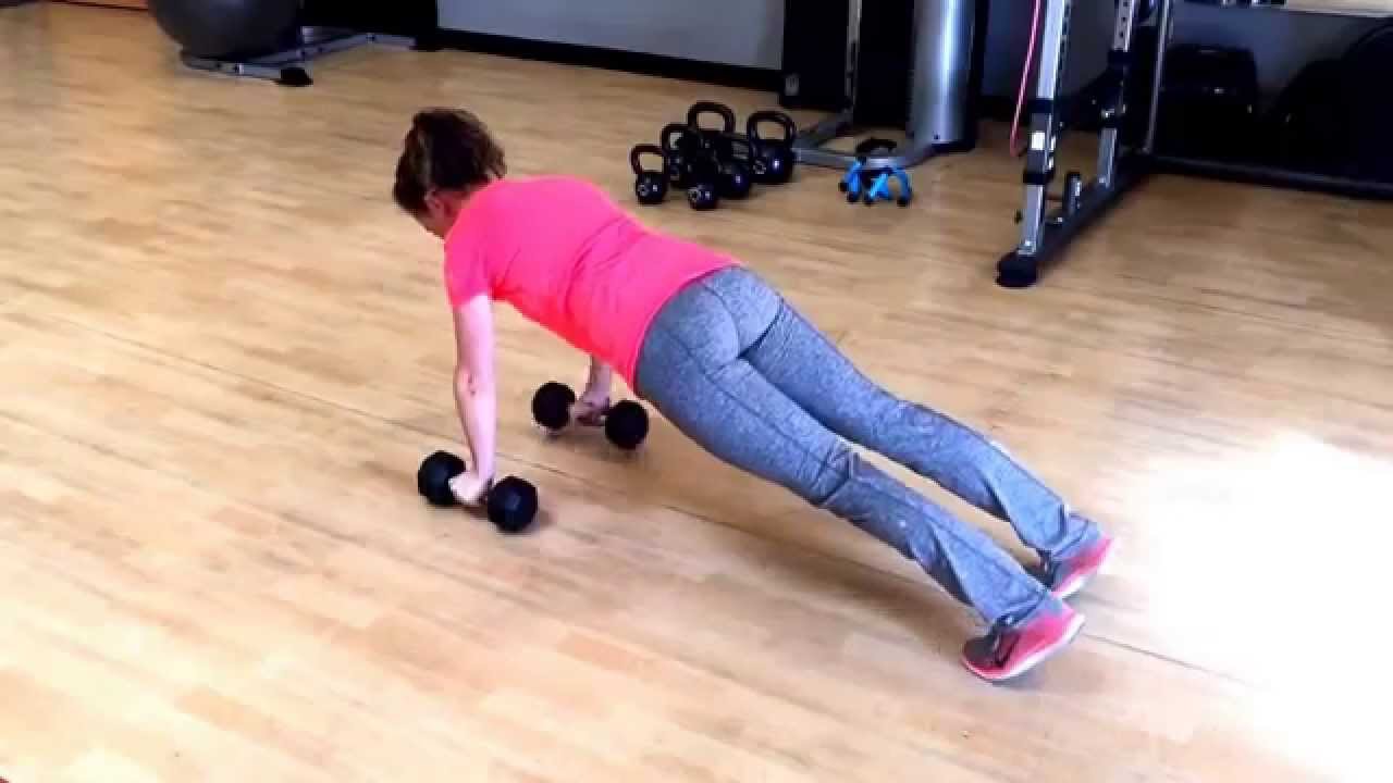 DB Push Up Row - YouTube