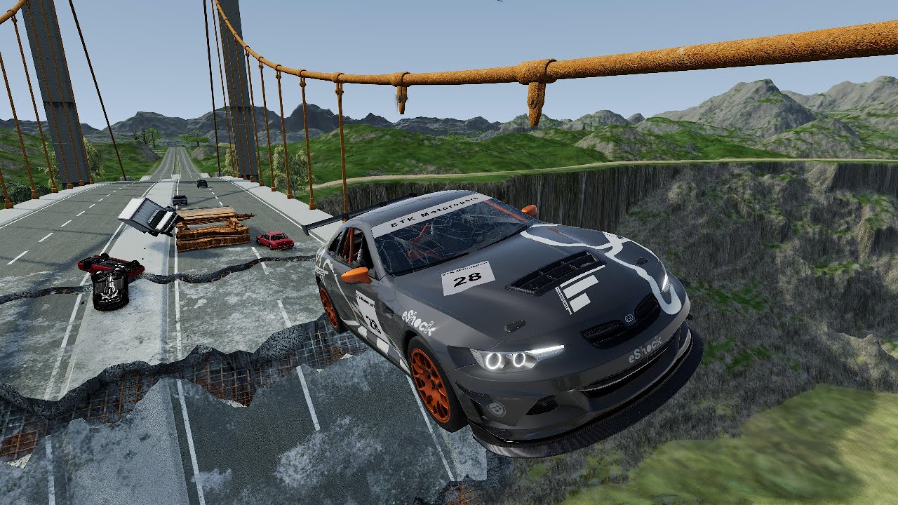 BeamNG.drive CrashHard Map: Epic Broken Bridge Jumps with Different ...