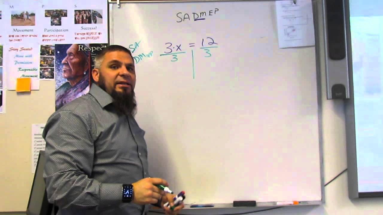 MTS Algebra 1 DM Solving Equations using SADMEP Ch1 Alg1 - YouTube