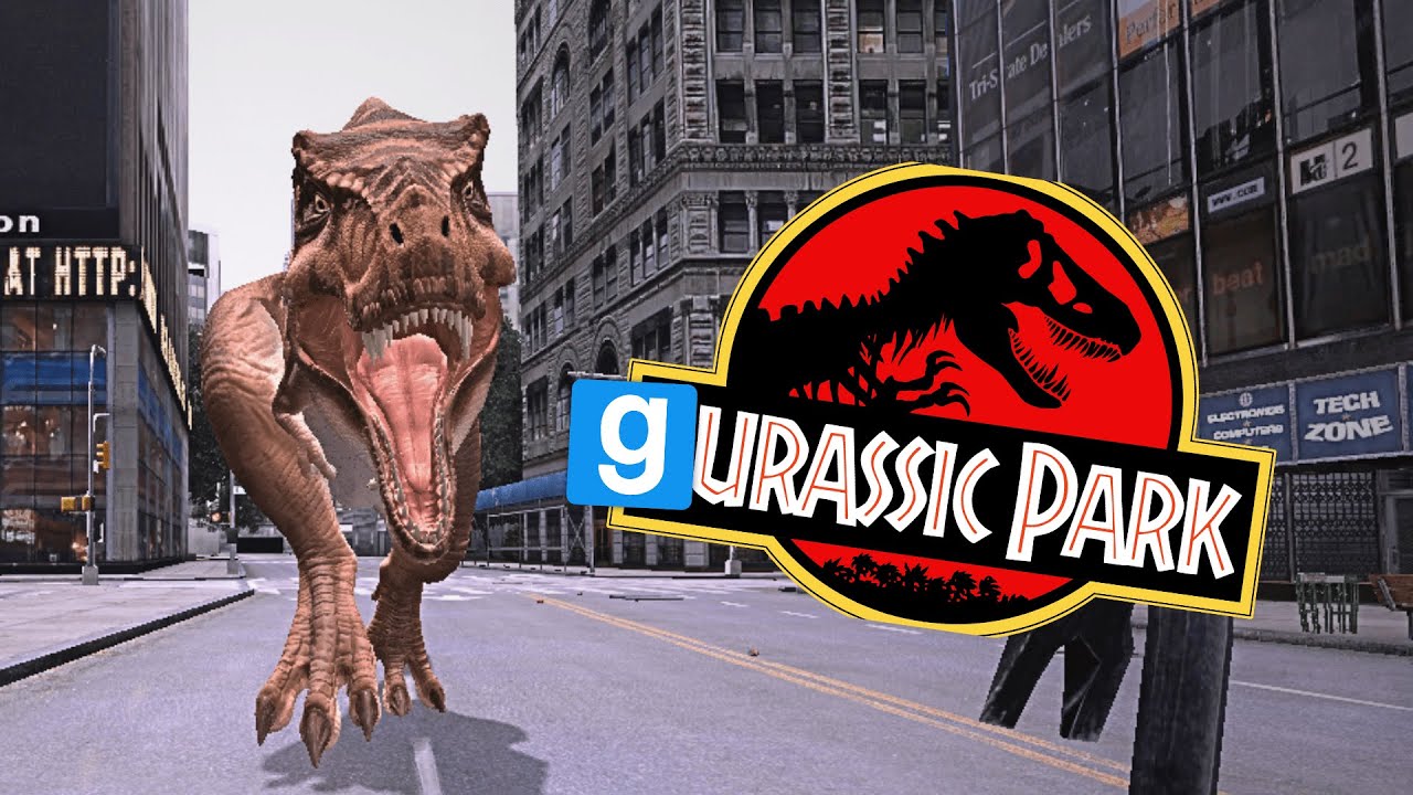 T-Rex Chase through NYC (GMOD Nextbot) - YouTube