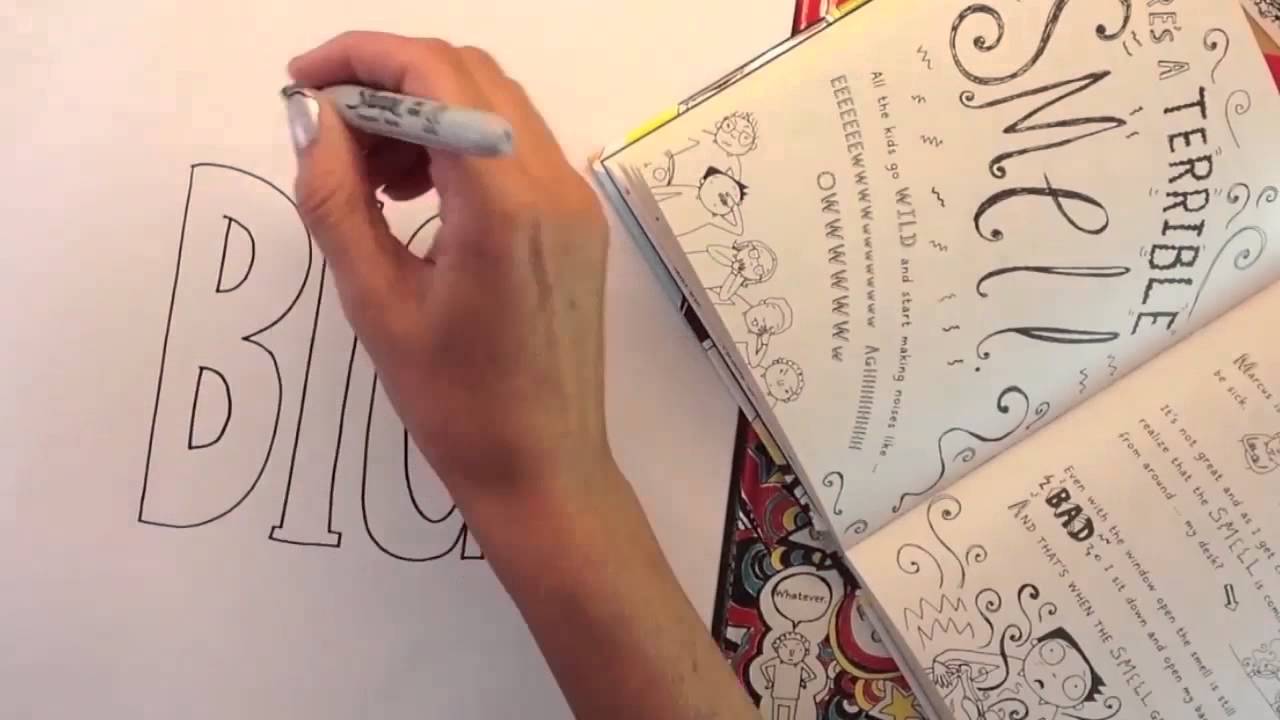 Liz Pichon shows you how to draw calligrams - YouTube