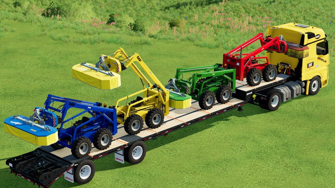 LOADER OF COLORS! GRASS HARVESTING with MASSEY FERGUSON MINI LOADERS ...